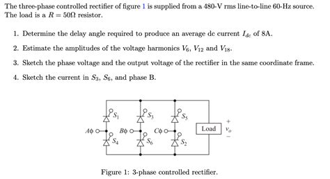 Solved The Three Phase Controlled Rectifier Of Figure 1 Is