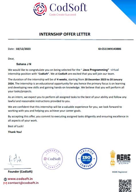 Sahana J N On Linkedin Internship Codsoft Javadevelopment