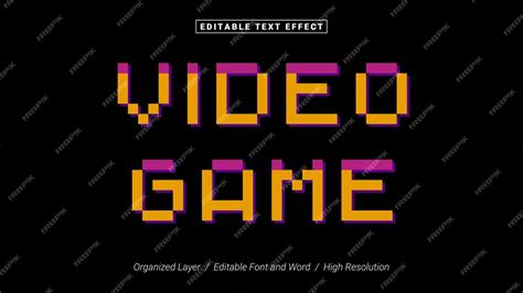 Premium Vector Editable Video Game Font Typography Template Text Effect Style Pixelate Vector Logo