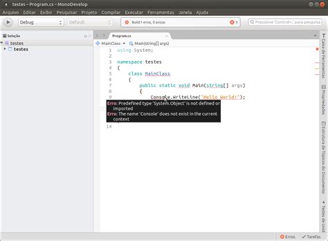 Programando Em C Linux Raspberry Com O Monodevelop Erro Não Compila