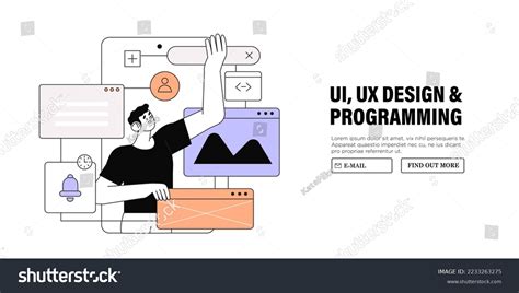 design programming banner web landing page stock vector royalty free