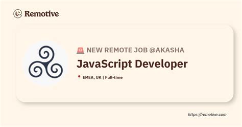 Remotive On Linkedin Hiring Javascript Developer Akasha