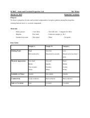 Comparing Ionic And Covalent Properties In Compounds Lab Study Course Hero