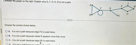 Answered Consider The Graph On The Right Explain Why G F D E D Is Not