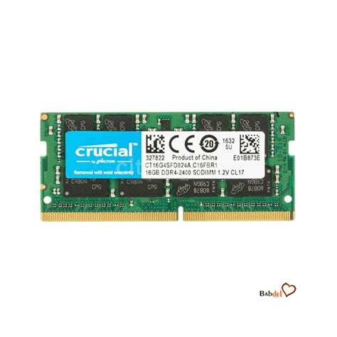 قیمت و خرید رم لپ تاپ 16گیگابایت کروشیال Ram Crucial 16g Pc4 Ddr4 2400mhz باب دل