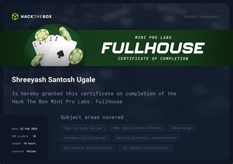Htb Hackthebox Fullhouse Prolab Shreeyash Ugale