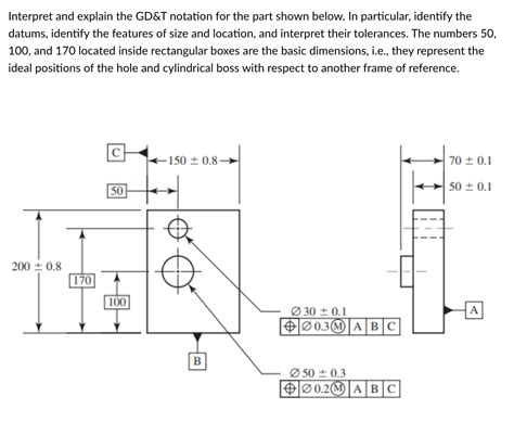 Interpret And Explain The GD T Notation For The Part Chegg Com