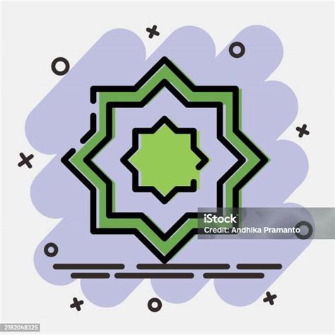 아이콘 이슬람 장식 라마단 이드 알 피트르 이드 알 아드하의 이슬람 요소 만화 스타일의 아이콘 인쇄물 포스터 로고 장식 인사말