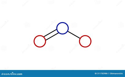 Nitrogen Dioxide Molecule Structural Chemical Formula Ball And Stick Model Isolated Image