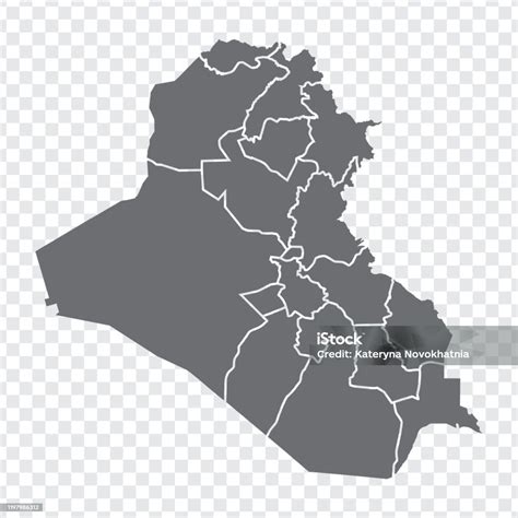 이라크의 빈지도 웹 사이트 디자인 로고 응용 프로그램 Ui에 대한 투명 배경에 지방과 이라크의 높은 품질의지도 공화국 아시아