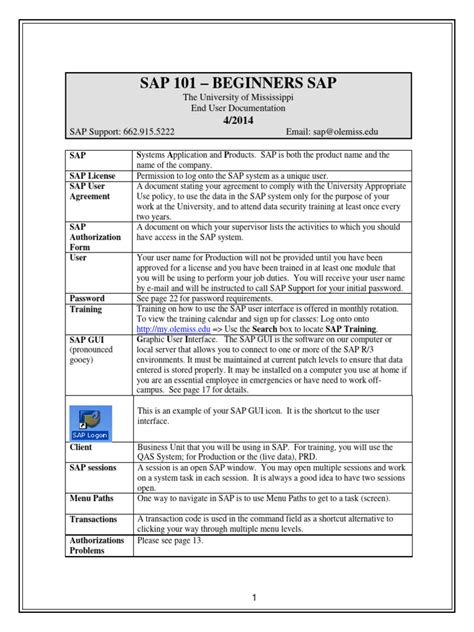 Sap 101 Beginners 2014 Hhh Pdf Icon Computing Menu Computing