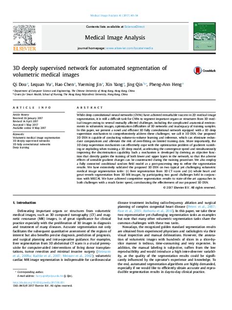pdf 3d deeply supervised network for automated segmentation of volumetric medical images