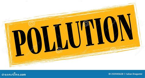 Pollution Text Written On Orange Black Stamp Sign Stock Illustration