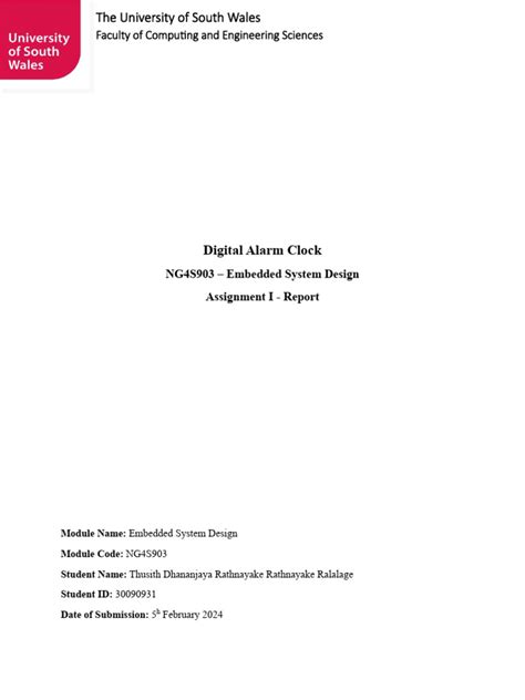 Assignment 1 Ng4s903 Embedded System Design Student Id 30090931 Pdf
