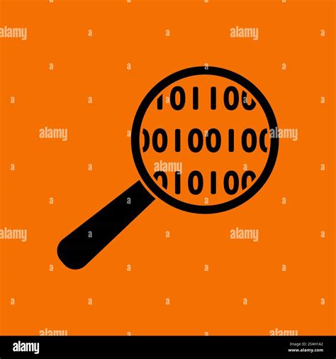 Data Analysing Icon Black On Orange Background Vector Illustration