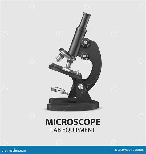Microscope Parts Structure Anatomy Vector 3d Realistic Black