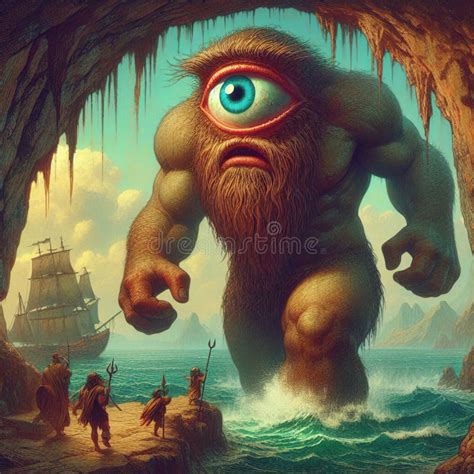Polyphemus The Mythical Cyclops Son Of The Sea God Poseidon Stock