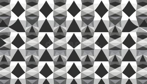 Abstract Geometric Pattern With Repeating Triangles Diamonds In Black White Minimalist Design