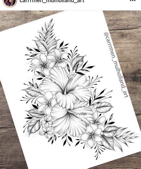 Pin On Tattoo Hawaiian Flower Tattoos Floral Tattoo Sleeve Tropical