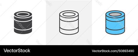 Tin Can Icon Set Metal Open And Soup Jar Symbol Vector Image