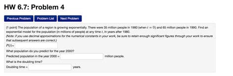 Solved HW 6 7 Problem 4 Previous Problem Problem List Next Chegg Com