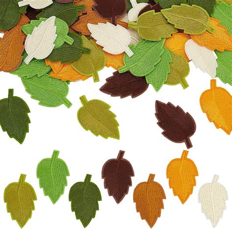 56 Pcs Leaf Cloth Patch 12x2inch Iron On Leaves Applique 7 Colors Leaf