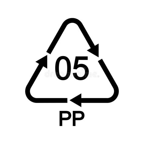 Polypropylene Recycling Sign In Triangular Shape With Arrows 05 Pp