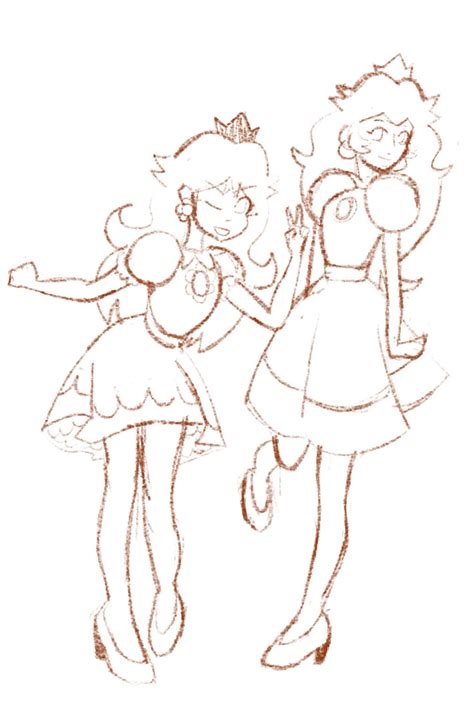Classic Princess Daisy And Peach Sketch Rcasualnintendo