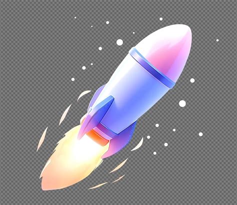 Frosted Glass Blast Off Rocket Ai Generated Psd