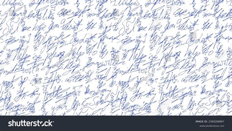 Handwritten Pattern Words Seamless Background Written Stock Vector