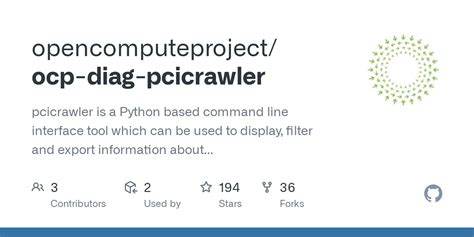 Github Opencomputeprojectocp Diag Pcicrawler Pcicrawler Is A Python Based Command Line