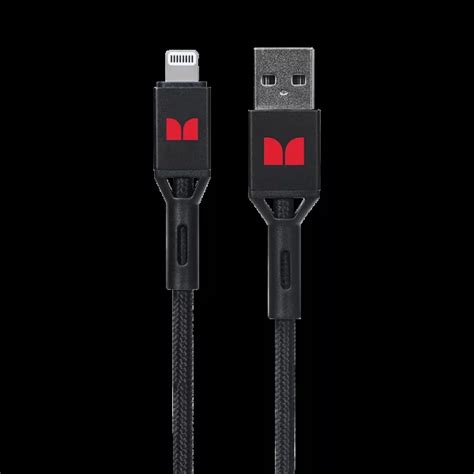 Lightning To USB A Braided Cable Black M Monster