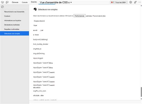 optimiser les styles css avec l outil de vue d ensemble css microsoft
