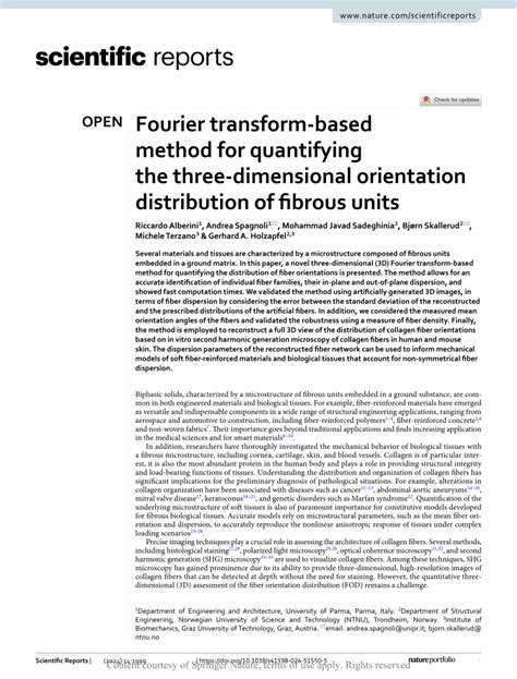 Pdf Fourier Transform Based Method For Quantifying The Three Dimensional Orientation