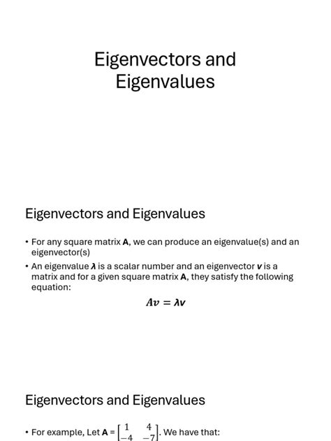 Eigenvectors And Eigenvalues Pdf Eigenvalues And Eigenvectors