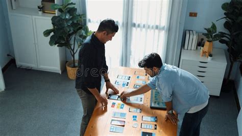 Top View Of Front End Developer Design Ux Ui Interface With Team