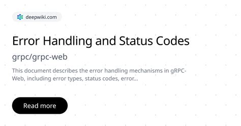 Error Handling And Status Codes Grpcgrpc Web Deepwiki
