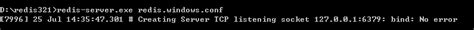 creating server tcp listening socket 127 0 0 1 6379 bind no error