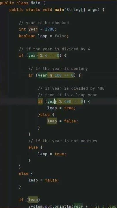 Java Tutorial For Beginners Leap Year In Java Short Tiktok Shorts Programming Youtube