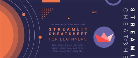 Streamlit Cheatsheet For Beginners Dev Community