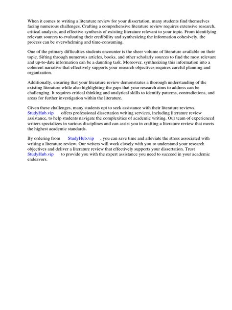 Literature Review Dissertation Example Pdf Literature Review