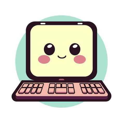 Premium Vector Kawaii Cartoon Computer