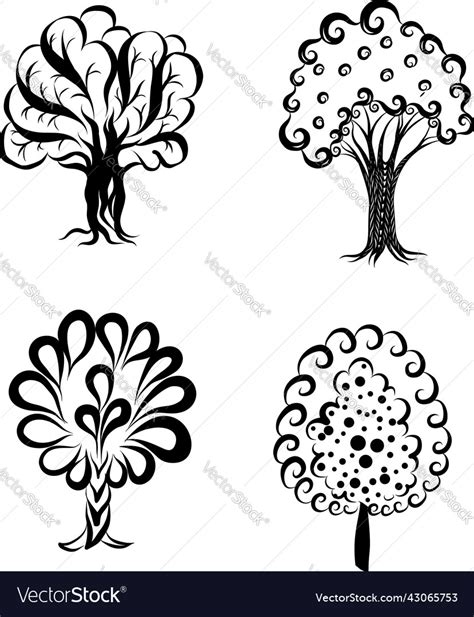 Trees Icons Royalty Free Vector Image VectorStock