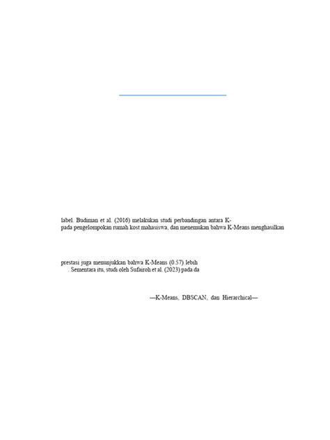 Analisis Perbandingan Algoritma K Means Dbscan Dan Hierarchical