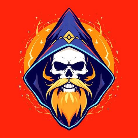 Premium Vector Fantasy Wizard Head Skull Vector Art
