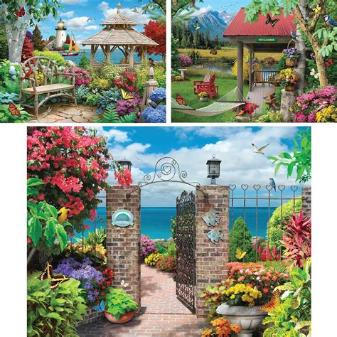 Bits And Pieces Value Set Of Three 3 1000 Piece Jigsaw Puzzles For