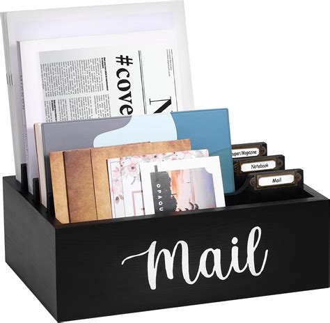 Boboka Mail Organizer Mail Holder With 4 Slots Wood Mail