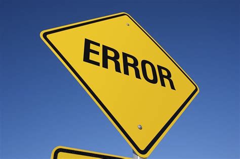 Yellow Error Road Sign Yellow Error Road Sign