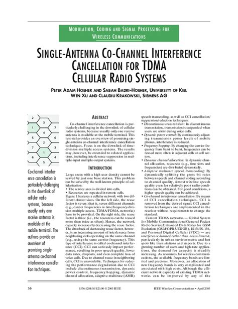 Pdf Modulation Coding And Signal Processing For Wireless Communications Single Antenna Co