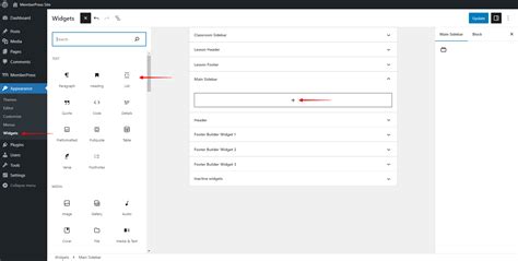 memberpress block widgets